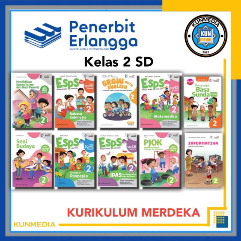 Jual ORIGINAL BUKU PAKET REVISI KELAS 2 SD KURIKULUM MERDEKA ERLANGGA VKM ESPS MATEMATIKA IPAS ...