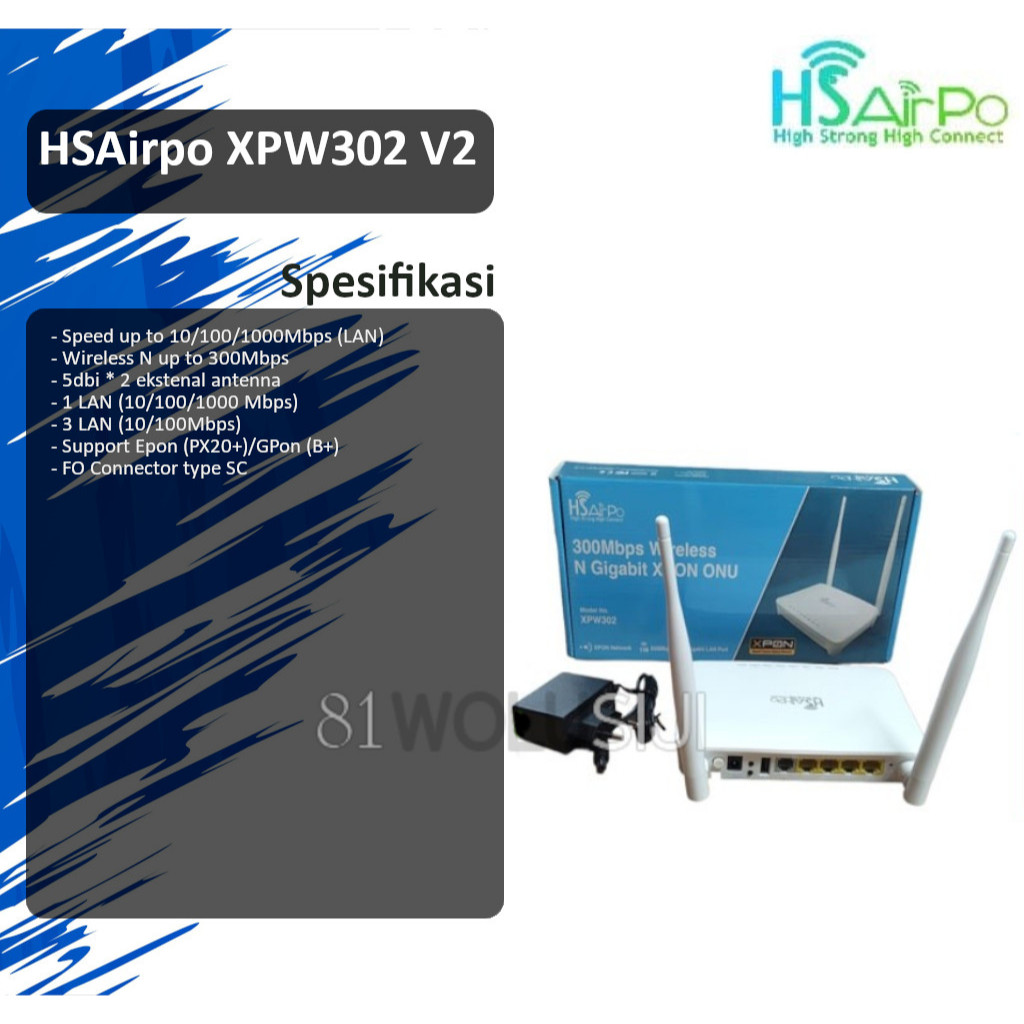 Jual HSAIRPO XPW302 V2 Wireless N 300Mbps XPON ONU/ONT 1GE/3FE | Shopee ...