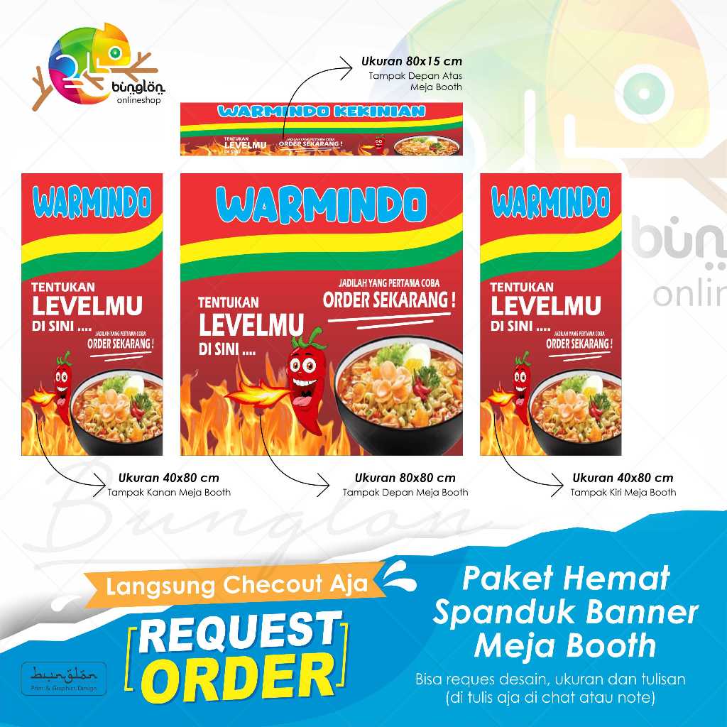Jual Spanduk Banner Meja Booth Warmindo Warung Indomie | Shopee Indonesia