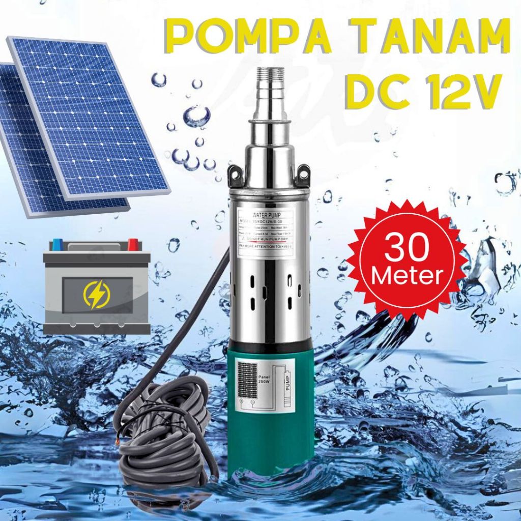 Jual Pompa Air Sumur 30 meter submersible pump DC 12v pompa satelit ...