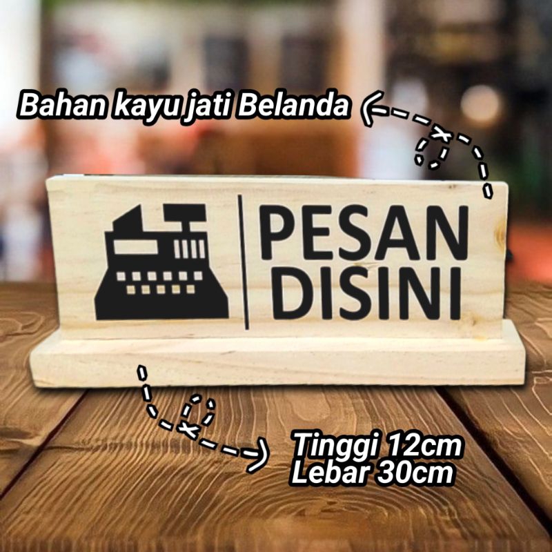 Jual PAPAN TANDA MEJA "PESAN DISINI" SIGN BOARD 30X12cm | Shopee Indonesia