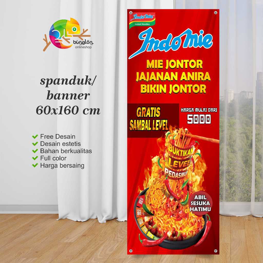 Jual Spanduk Banner 60x160 Warmindo Mie Jontor Custom | Shopee Indonesia