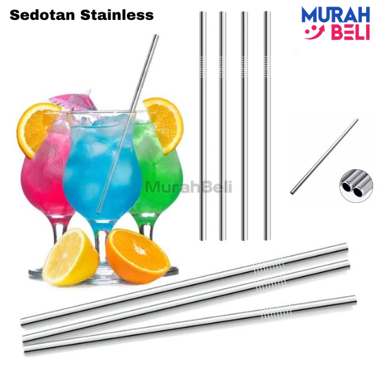 Jual MB Sedotan Stainless Lurus Straw Sedotan Minum Sedotan Besi Anti ...