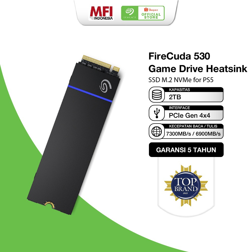 Jual Seagate FireCuda 530 Heatsink Game Drive PS5 Official SSD 2TB M.2 ...