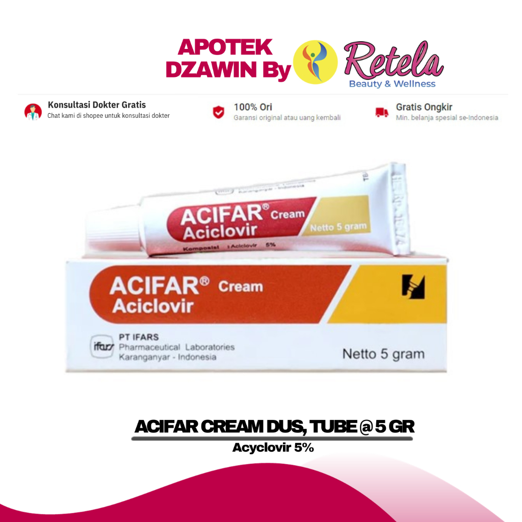 Jual ACIFAR CREAM 5GR ( Acyclovir 5% ) | Shopee Indonesia