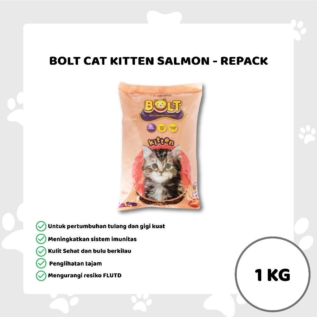 Jual BOLT CAT KITTEN SALMON 1 KG - REPACK | Shopee Indonesia