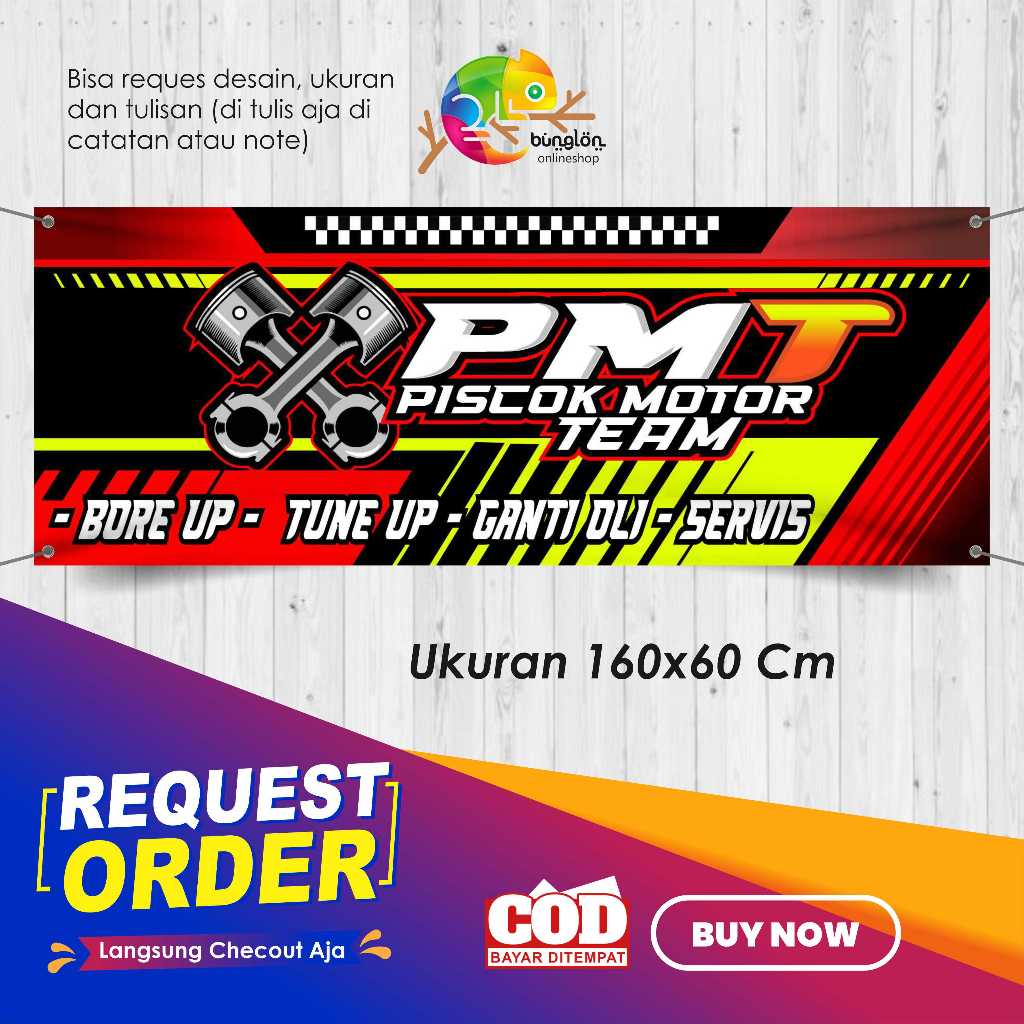 Jual Spanduk Banner 160x60 Bengkel Motor Custom Desain Keren | Shopee ...