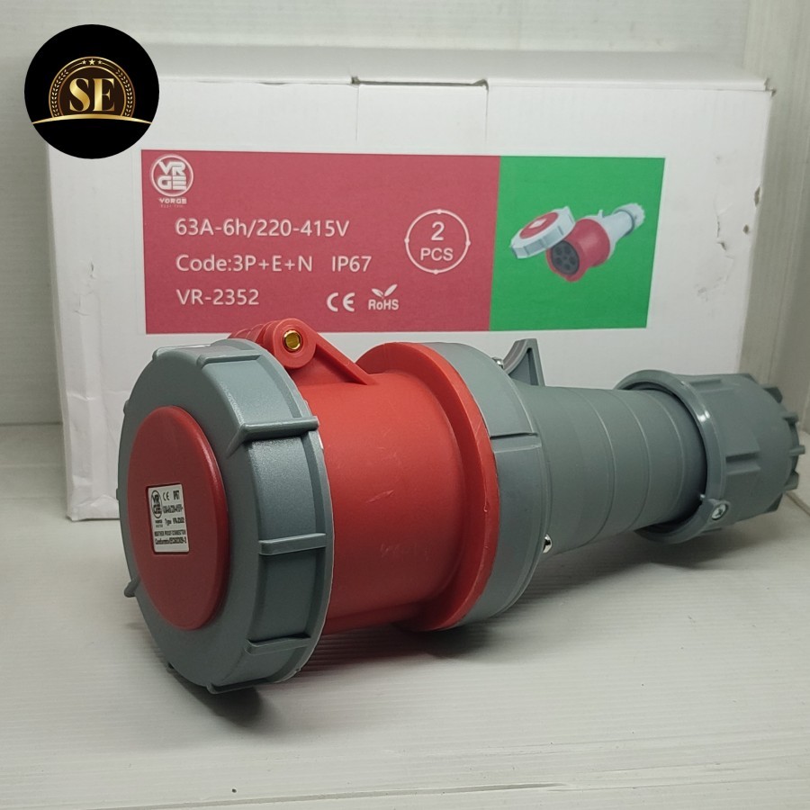 Jual Industrial Mobile Mounting Socket 5Pin 63A VR-2352 waterproof FT ...