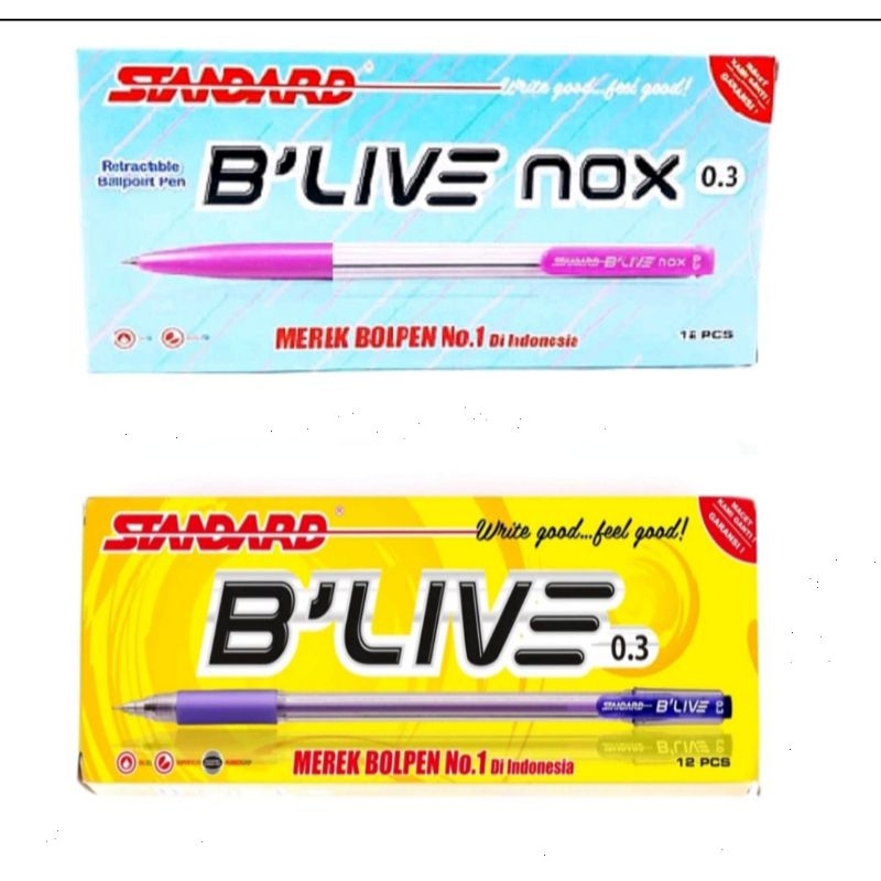 Jual BULPEN STANDARD BLIVE COLLECTION 0.3mm 1 PACK ISI 12 PCS | Shopee ...