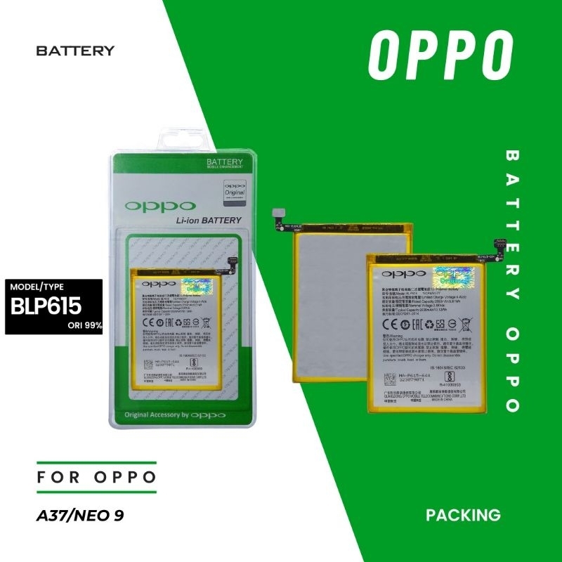 Jual 55 - Battery Baterai Oppo A37 Original - BLP615 | Shopee Indonesia