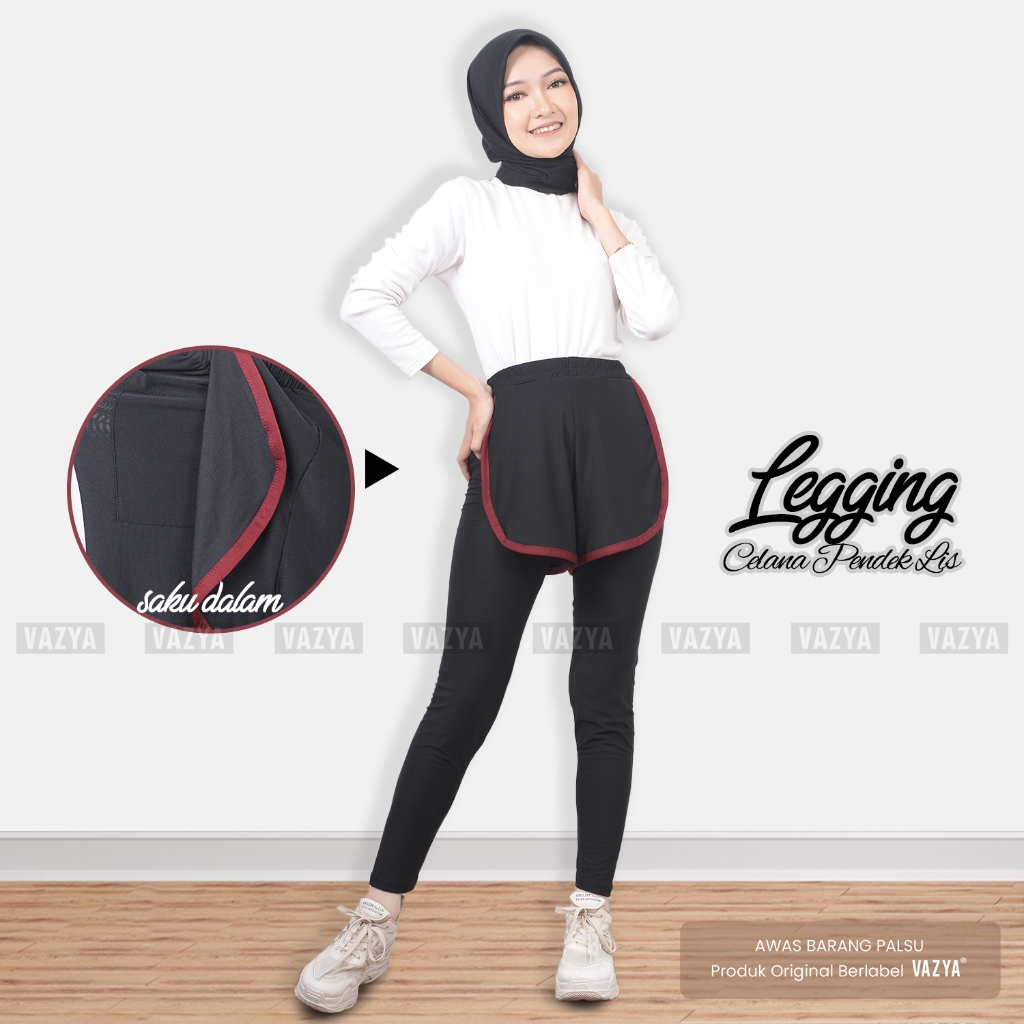 Jual Legging Celana Pendek Lis / Legging Rok Jumbo OOTD buat Olahraga Senam Jogging Renang ...