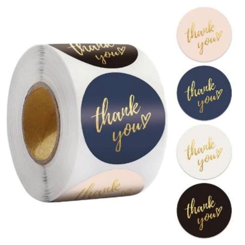 Jual 500 PCS Stiker Thank You / 1 Roll Stiker Thank You / StiCker Thank ...