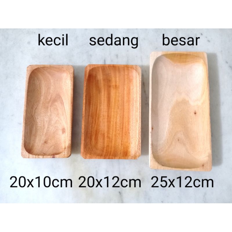 Jual piring sushi persegi / piring kayu persegi / piring saji kayu ...