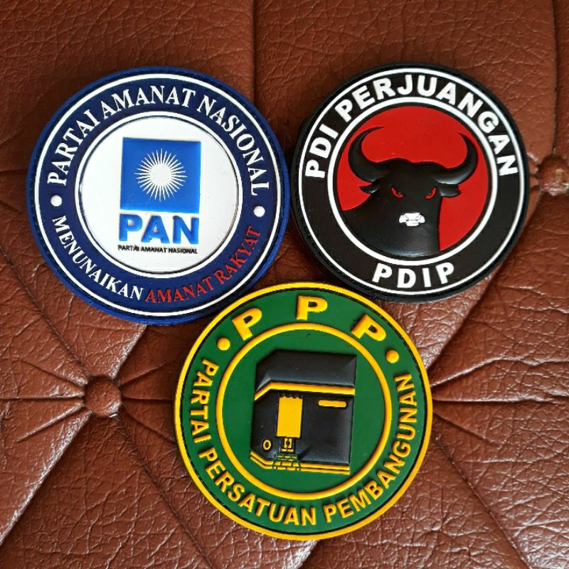 Jual patch rubber logo partai PPP PDI-P PAN bulat | Shopee Indonesia