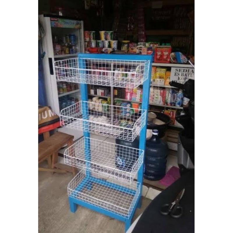 Jual Rak besi jualan Ciki snack warung Keranjang Serbaguna | Shopee ...