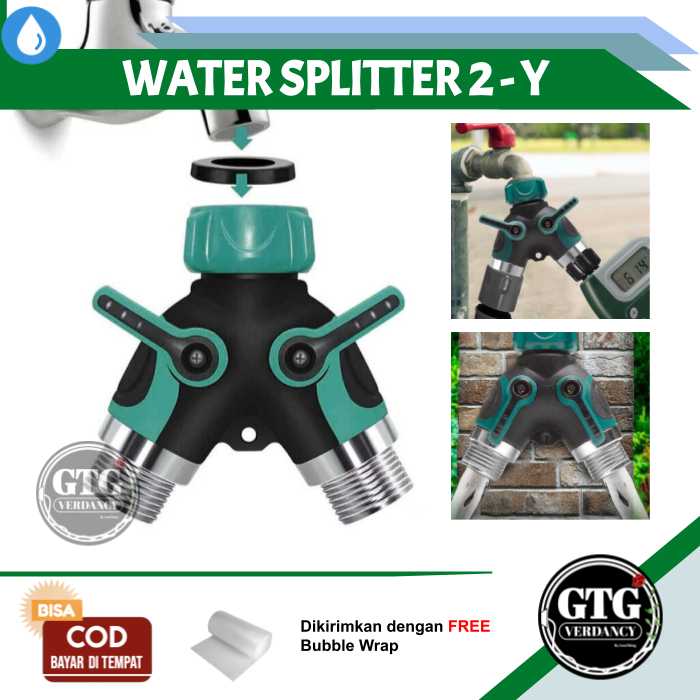 Jual Pemisah Selang Y Keran Air Cabang 2/ Splitter Y Selang 3/4 Irigasi ...