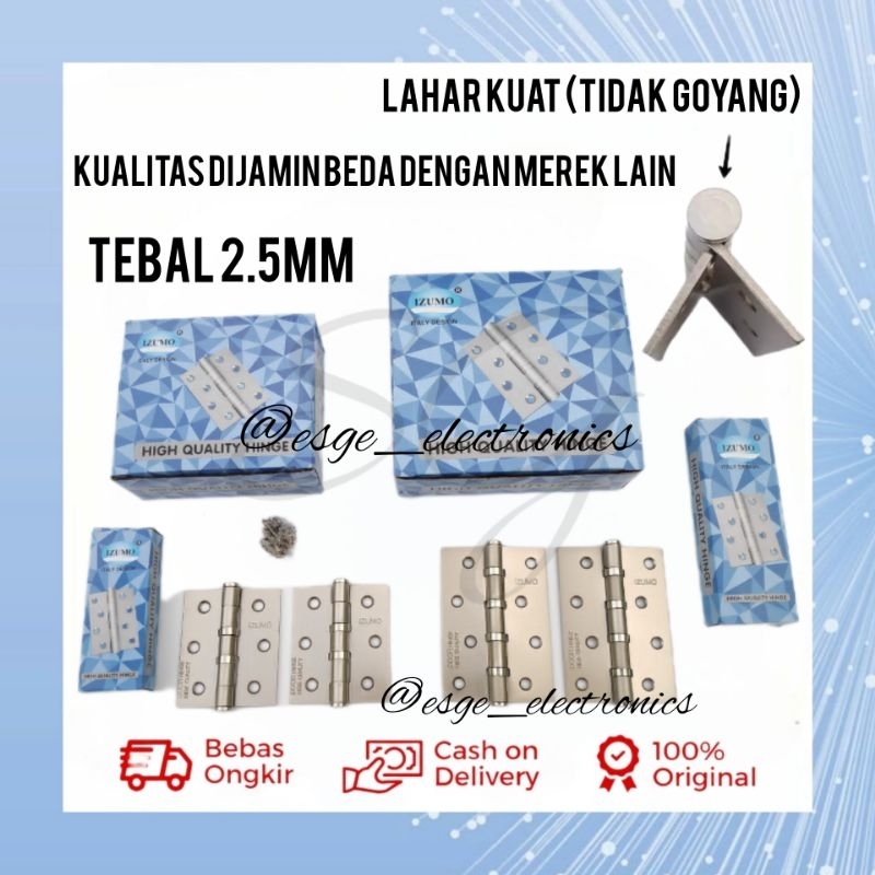 Jual ORIGINAL ENGSEL PINTU TEBAL 4" ENGSEL LEMARI ENGSEL JENDELA ENGSEL ...