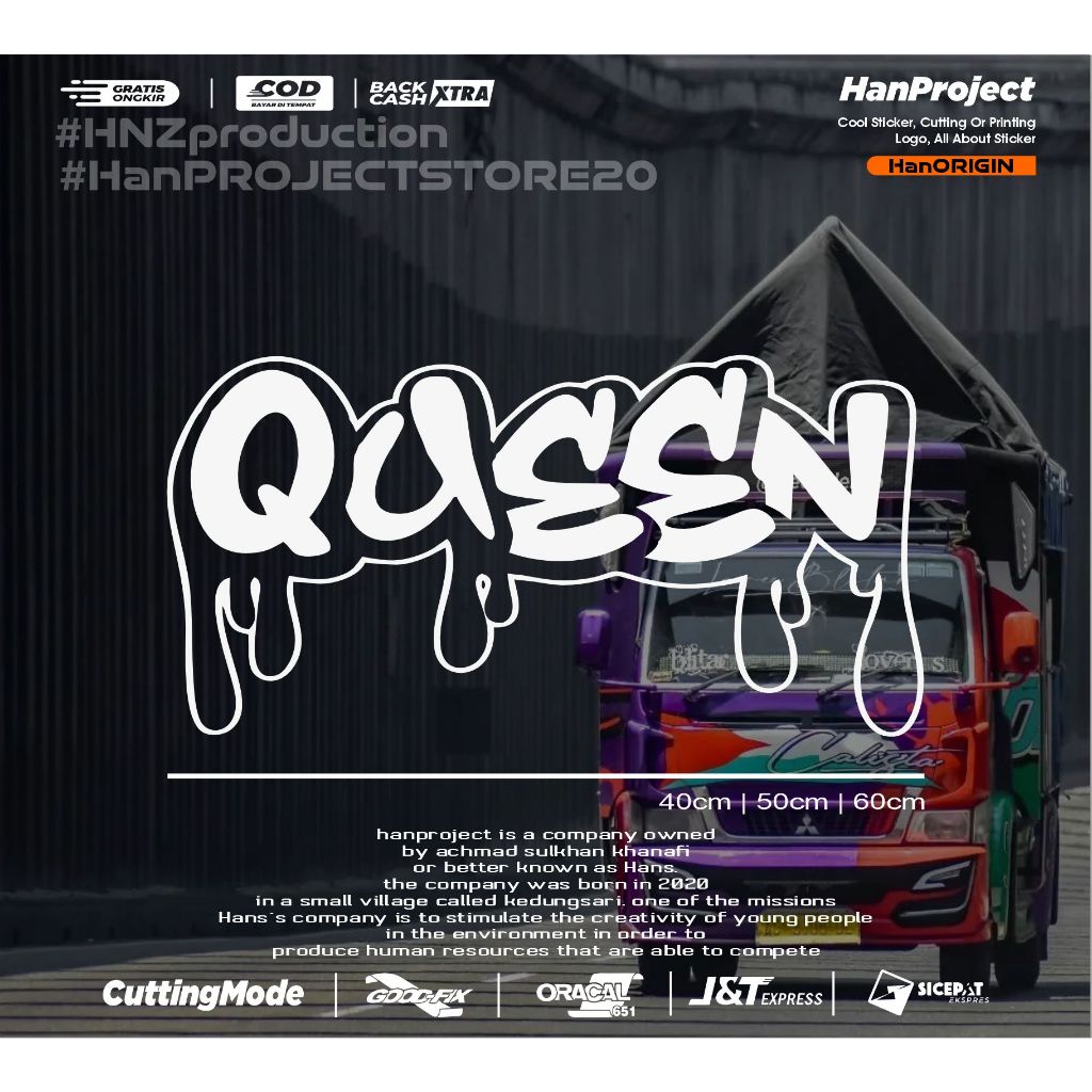 Jual STICKER CUTTING REFLECTIVE TULISAN QUEEN TERBARU COCOK UNTUK KACA ...