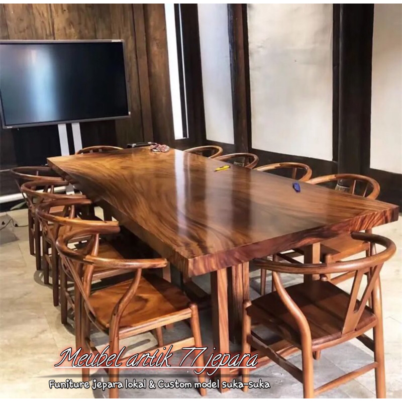 Jual Meja rapat kayu utuh 250x100 | Shopee Indonesia