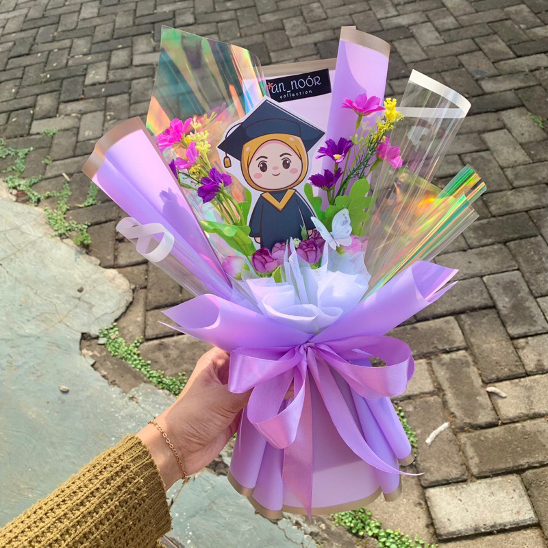 Jual BUKET WISUDA HOLOGRAM l buket topper wisuda buket bunga hadiah ...