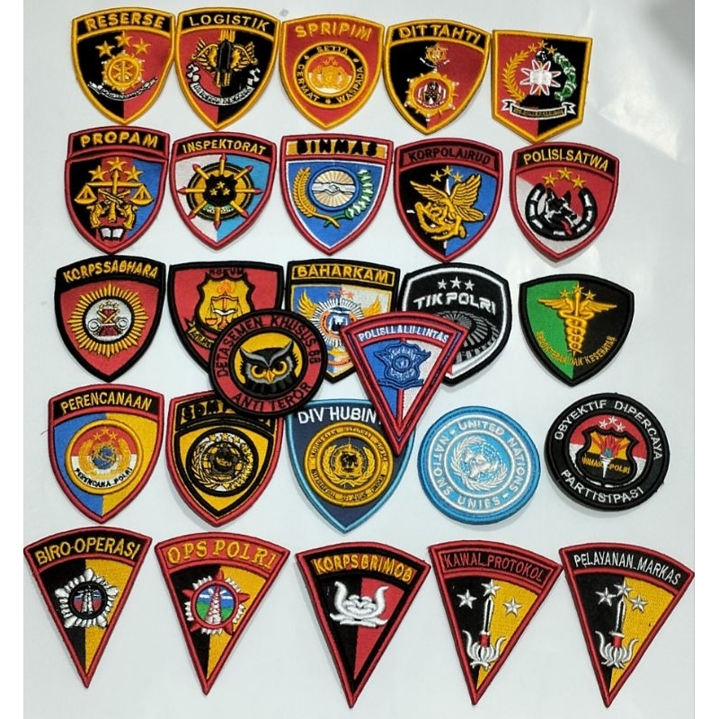 Jual bordir macam macam logo kesatuan polri lengkap satuan timbul&rata ...