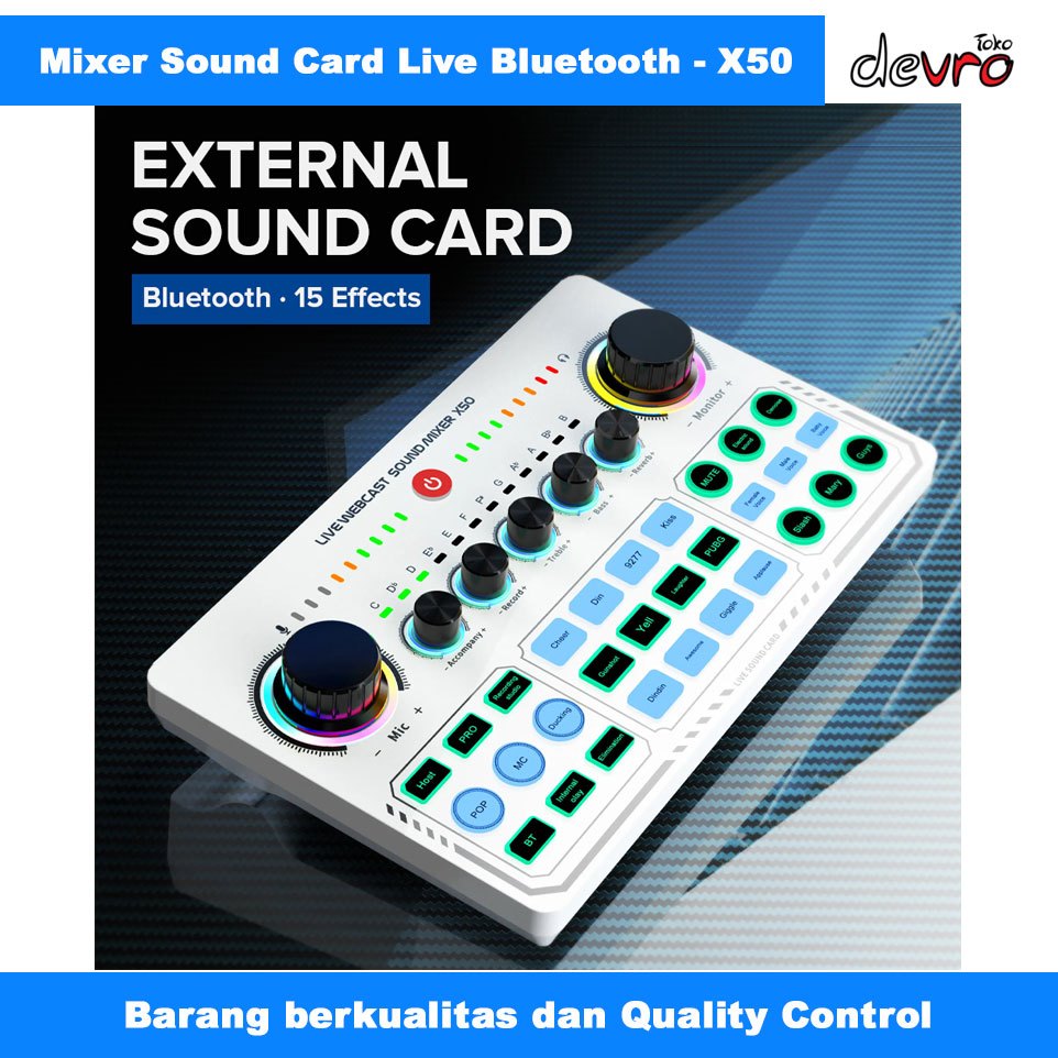 Jual Mixer Audio External Sound Card Live Bluetooth 15 Effects ...