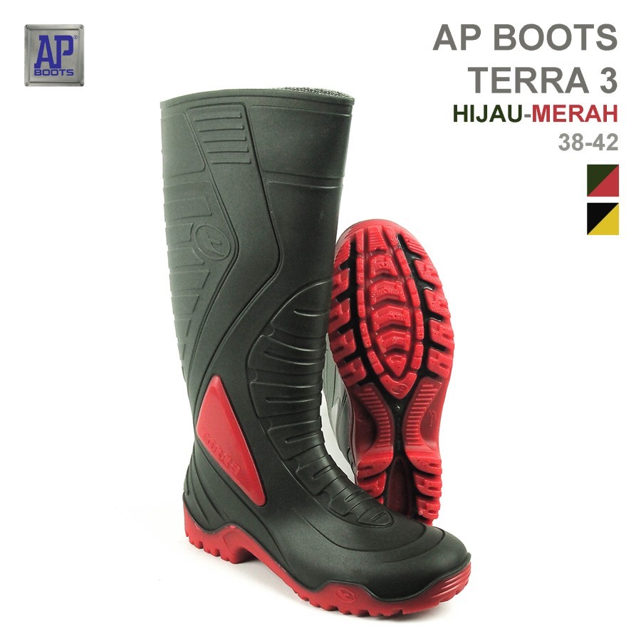Jual [BISA COD] Sepatu Kerja AP Boots Terra 3 Hijau Merah dan Hitam ...