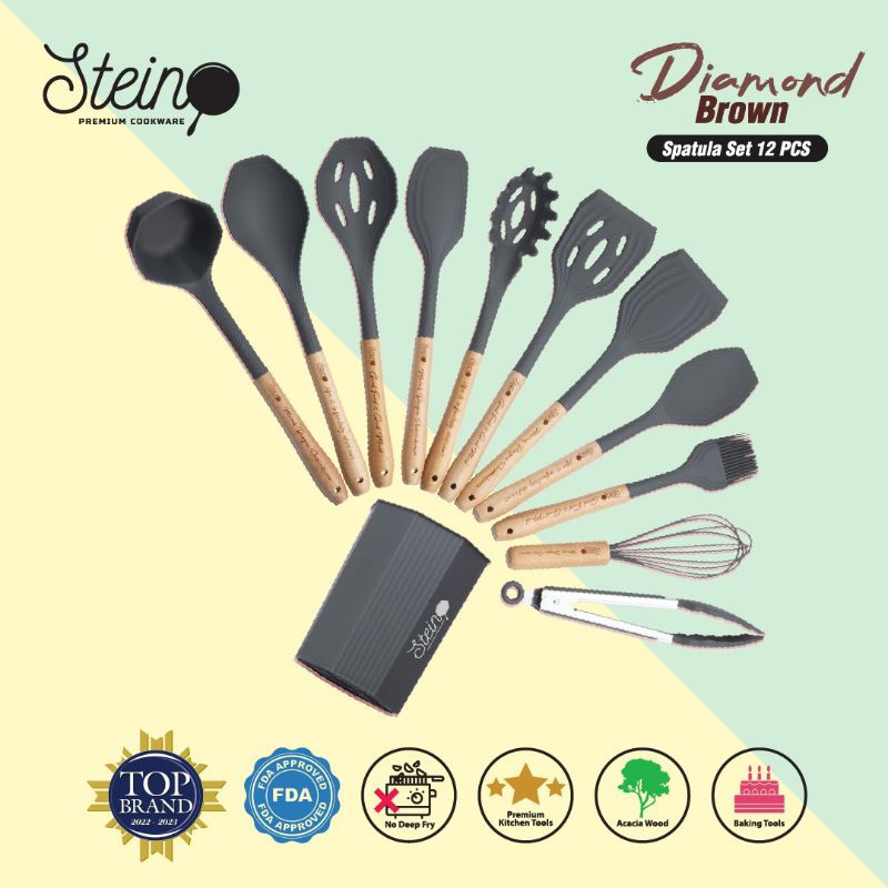 Jual STEINCOOKWARE STEIN DIAMOND SPATULA SET 12 IN 1 | Shopee Indonesia