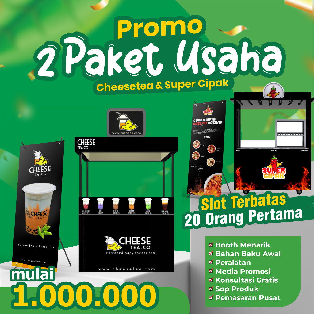 Jual Paket Usaha Franchise CHEESE TEA & SUPER CIPAK Anti Rugi | Shopee ...