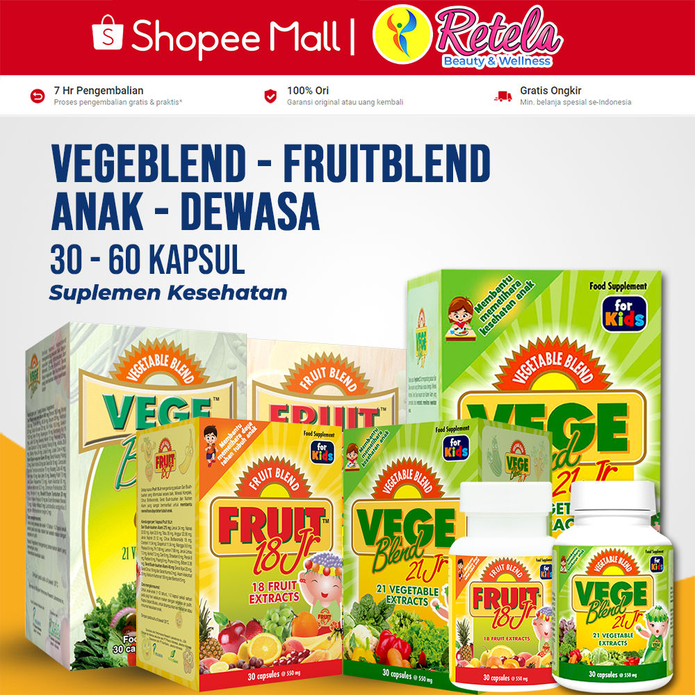 Jual Vegeblend 21 Junior Ekstrak 21 Jenis Sayuran - 30 & 60 Kapsul ...