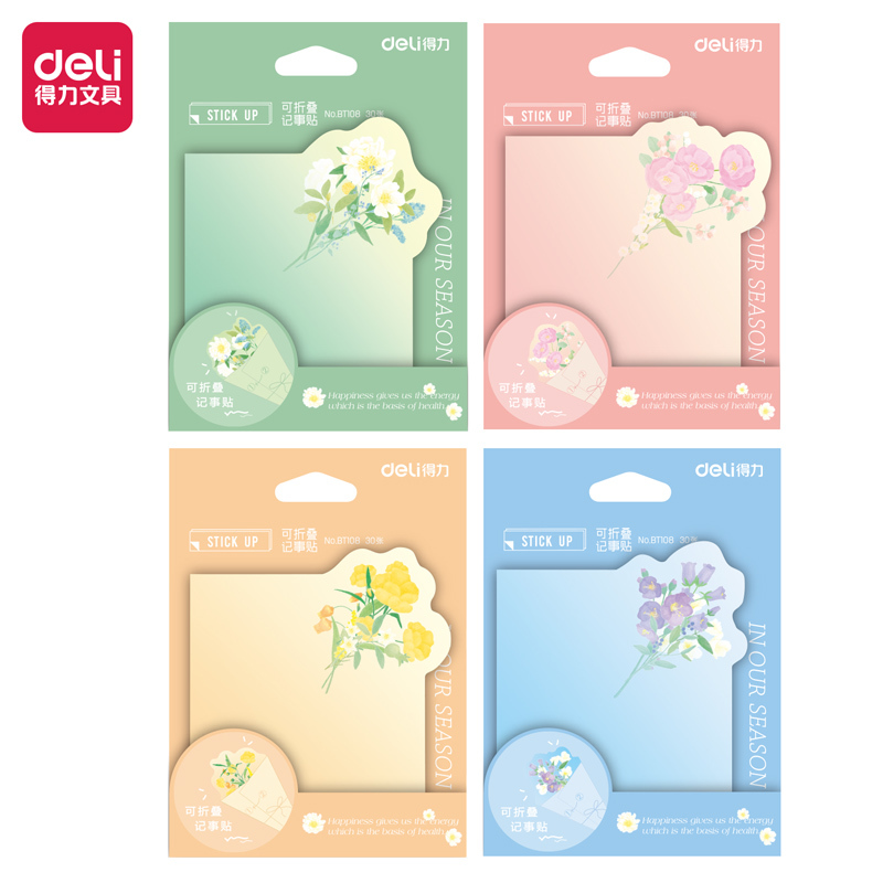Jual Deli Nusign Sticky Notes / Memo Tempel / Memopad Aesthetic Flower ...