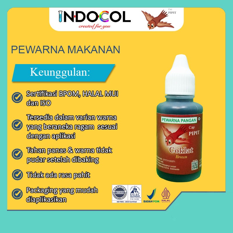 Jual PEWARNA CAIR COKLAT CAP PIPIT (30 ml) | Shopee Indonesia