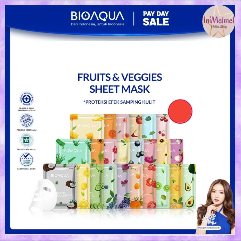 Jual BIOAQUA Sheet Mask Paket Brightening Moisturizing Skin Care Hydrating Essence Face Mask ...