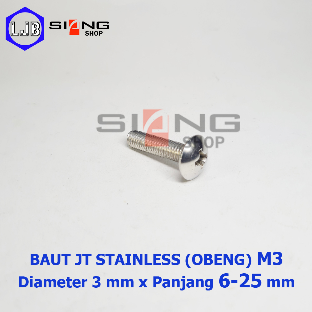 Jual Baut JT Stainless M3 panjang 6 sd 25mm | Shopee Indonesia