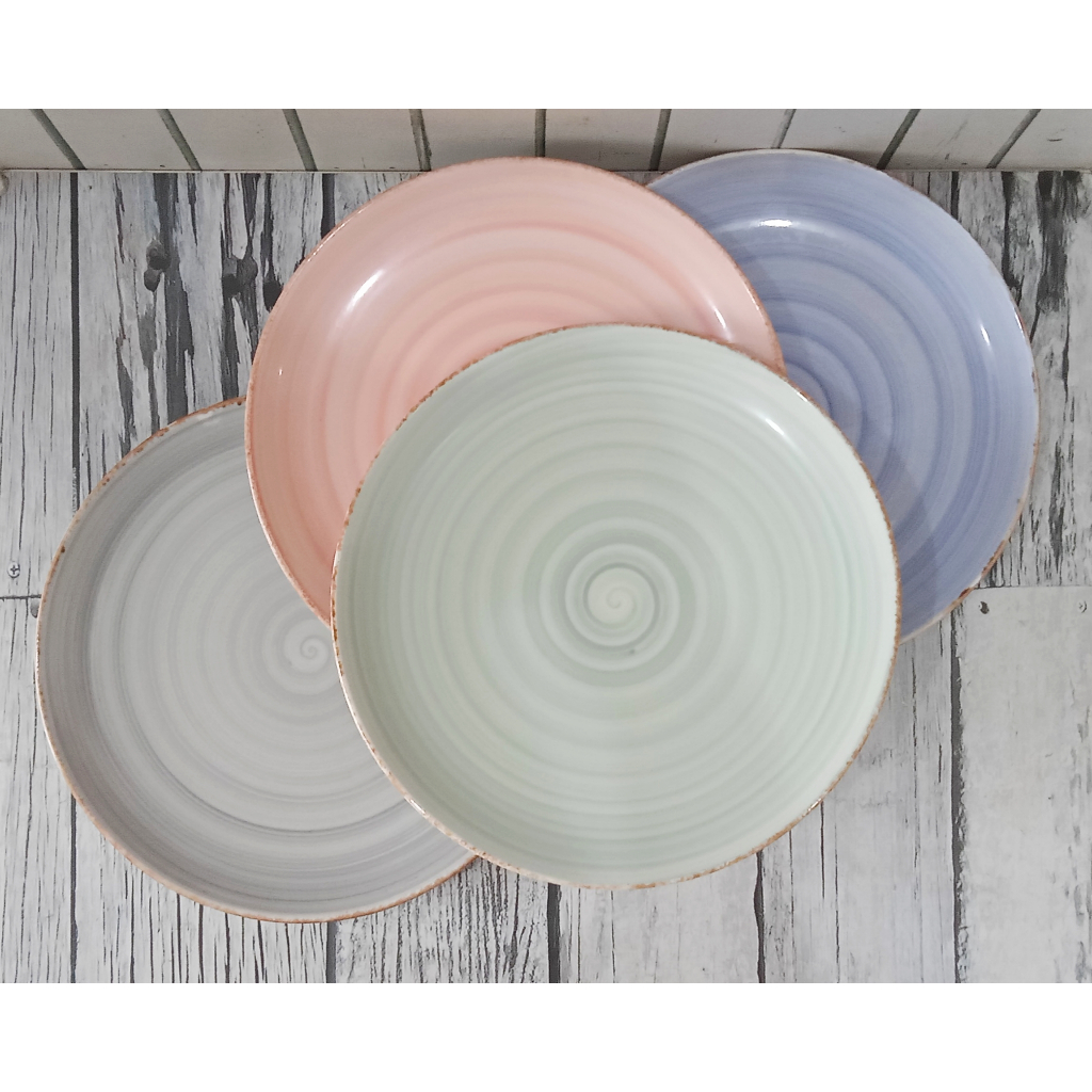 Jual Piring Makan Spiral Bulat 4 Pilihan Warna Diameter 27 cm / Dinner ...