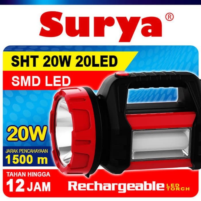 Jual Senter SURYA lampu LED Surya SHT 20W 20LED 20 SMD LED 20 watt ... Jual Senter SURYA lampu LED Surya SHT 20W 20LED 20 SMD LED 20 watt ...