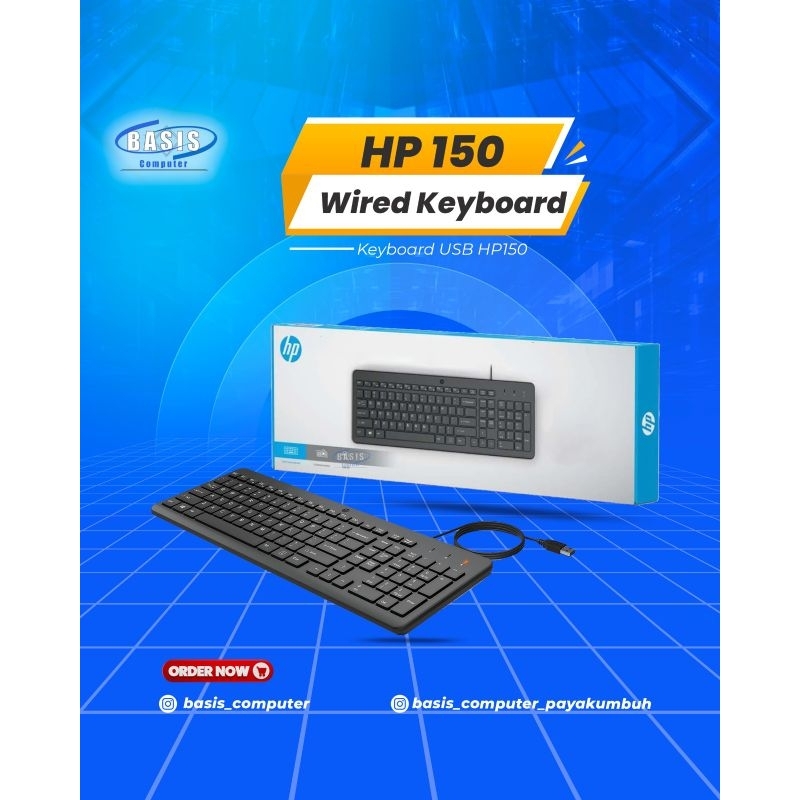 Jual HP 150 Wired Keyboard|Usb keyboard Original 664R5AA | Shopee Indonesia