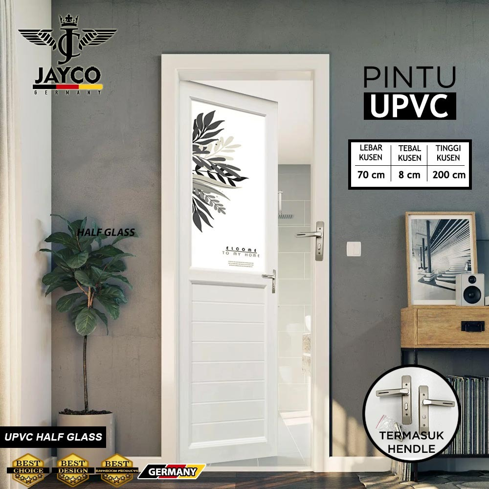 Jual PINTU KAMAR MANDI UPVC KACA 1/2 / PINTU WC MOTIF KOMPLIT SET ...
