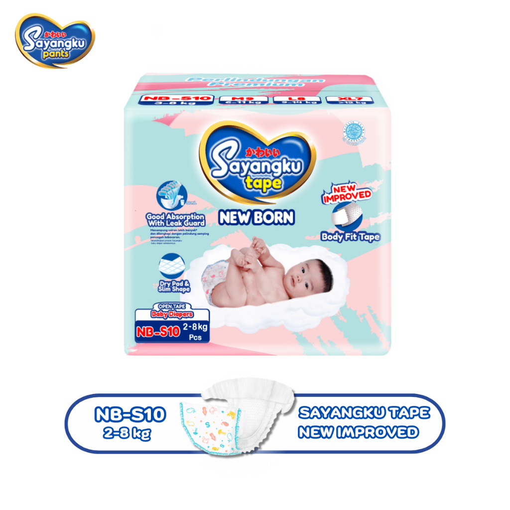 Jual SAYANGKU TAPE NEW IMPROVE Popok Perekat Bayi NBS10 dan M9 | Shopee ...
