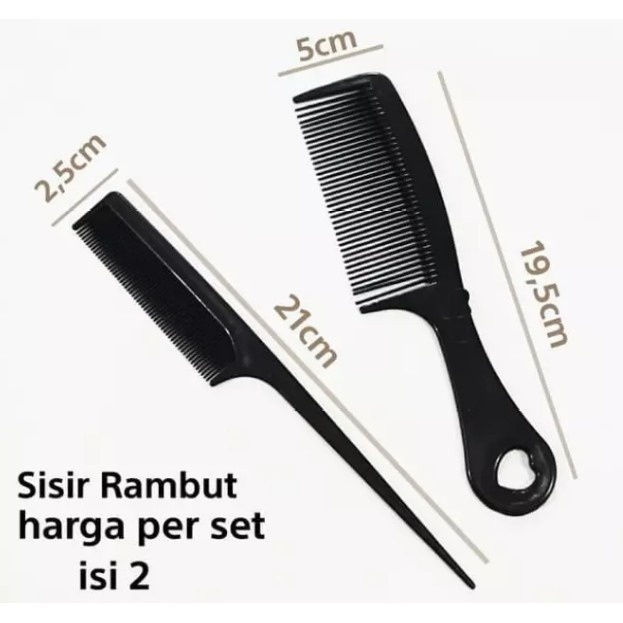 Jual Sisir Set Hitam Polos - Sisir Rambut Polos Hitam Isi 2 Pcs / Sisir ...