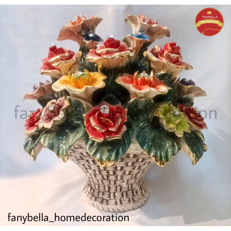 Jual bunga capodimonte / bunga keramik / hiasan keramik / pajangan ...