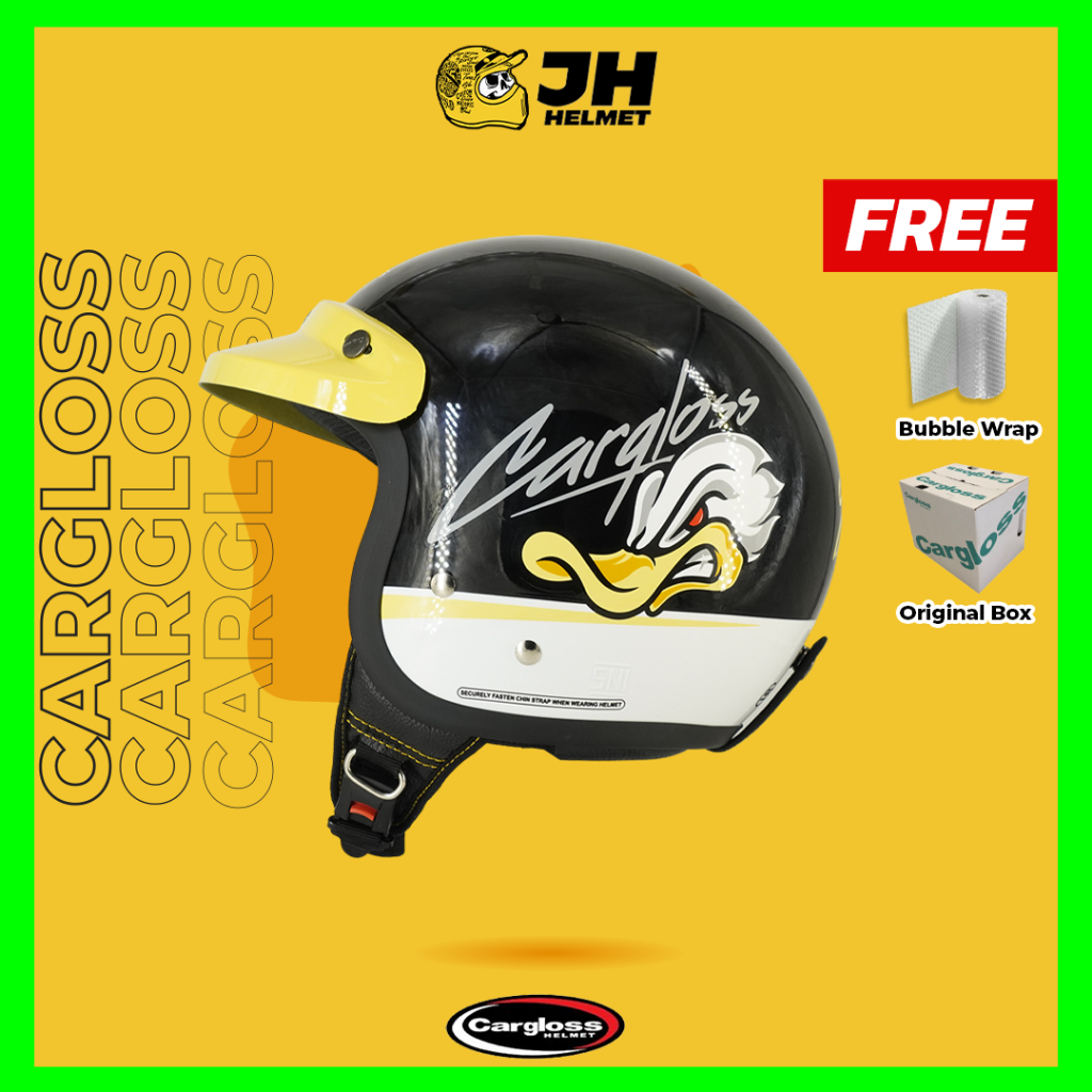 Jual Helm Cargloss Retro Original CFM Motif Speed Duck Deep Black ...