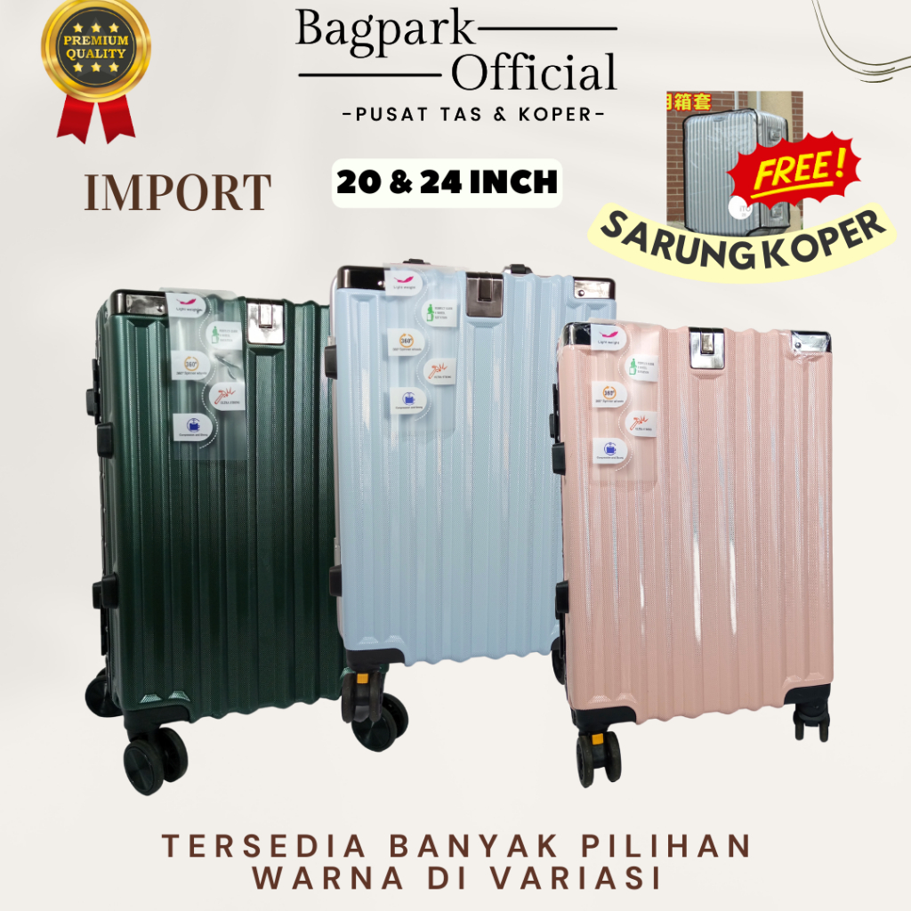 Jual BAGPARK [ FREE LABEL TAG KARET IMPORT ] Koper Fiber Import / Koper ...