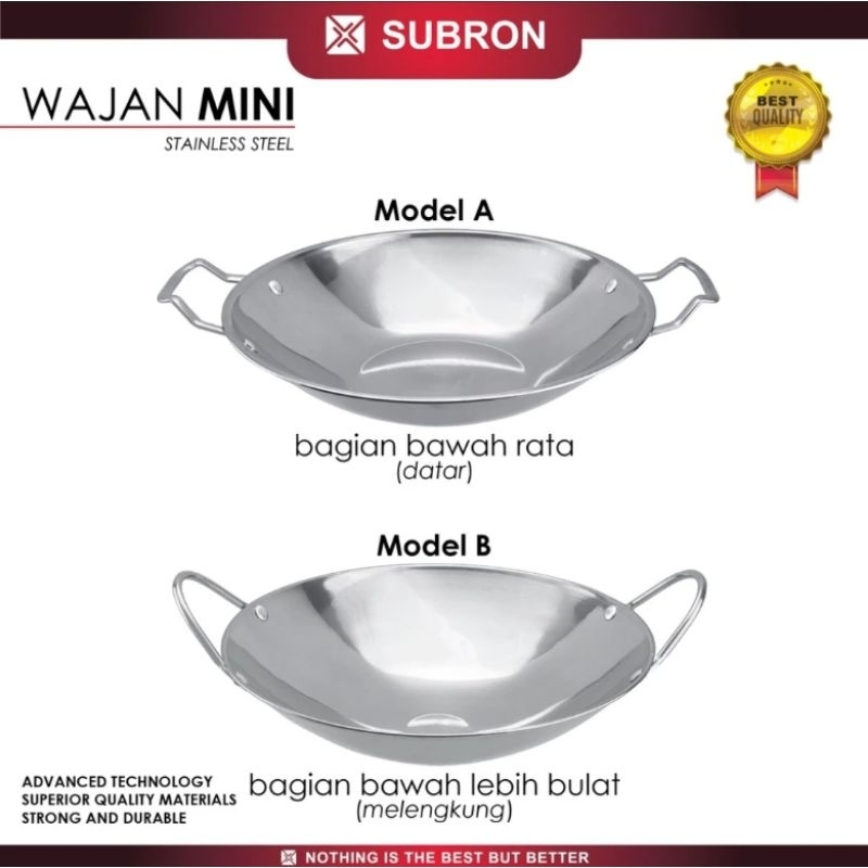 Jual Wajan MINI Subron Kuping 2 Stainless 26cm Wok Kuali Penggorengan ...
