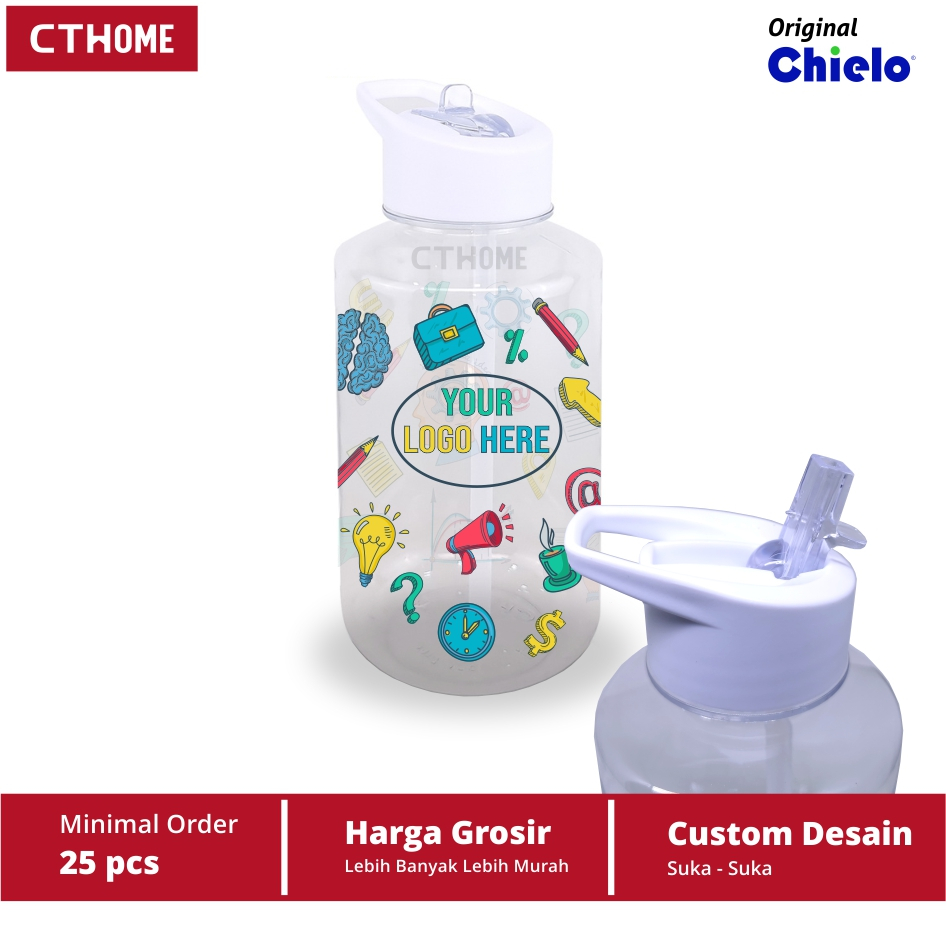 Jual Cetak Custom Botol Minum Tumbler Chielo Lundee Straw Sedotan Plastik Print UV Souvenir ...