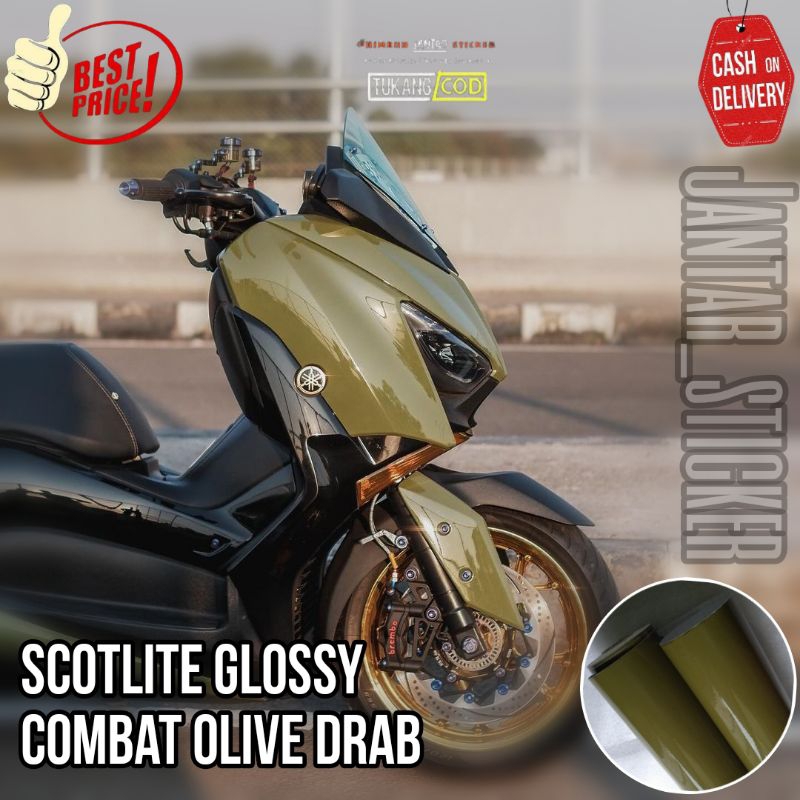 Jual STICKER SCOTLITE COMBAT OLIVE DRAB PASTEL GLOSSY PREMIUM STIKER ...