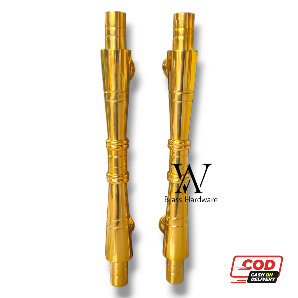 Jual Handle Pintu Rumah Kuningan Antik Motif Bambu Gold 43 cm 2 Pcs ...
