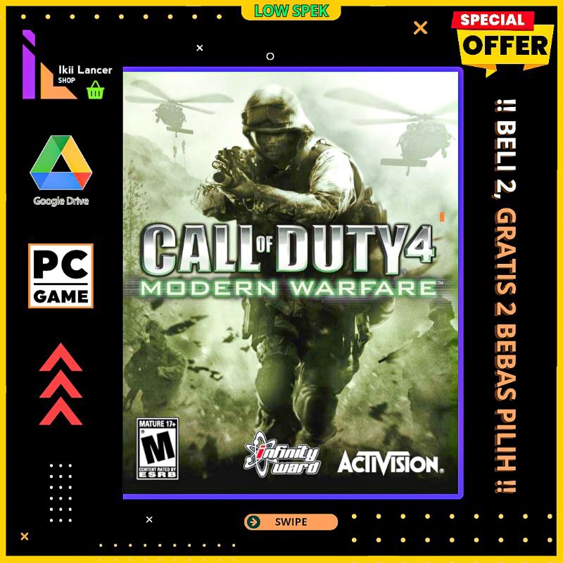 Jual COD 4 MODERN WARFARE 2007 - PC LAPTOP GAMES | Shopee Indonesia