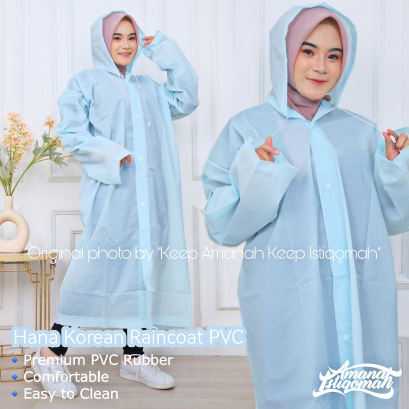 Jual Lisa Korean Raincoat Jas Hujan Traveling Mantol Midi Traveling ...