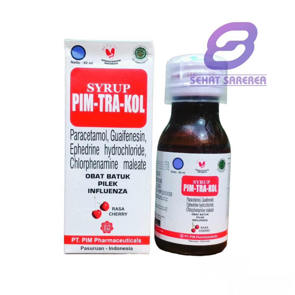 Jual Pimtrakol Cherry Sirup 60 ml Obat Batuk Pilek Influenza Rasa ...